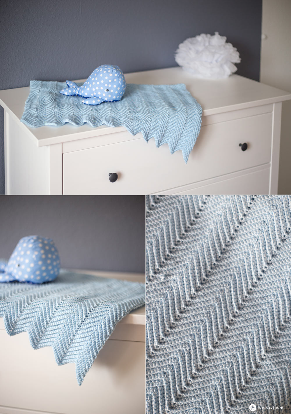 DIY Babydecke mit Zickzackmuster häkeln - DIY Geschenkidee zur Geburt